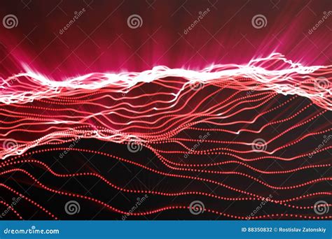 Landscape Background Cyberspace Landscape Grid 3d Technology Abstract Red Landscape On Black