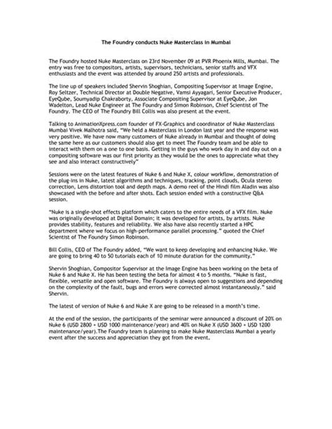 Nuke Masterclass Doc