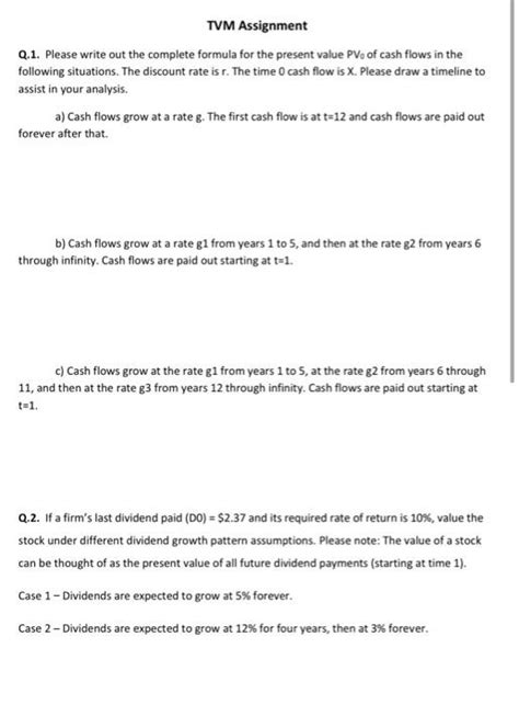 solved tvm assignment q 1 please write out the complete