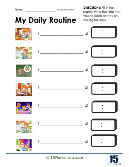 daily routine worksheets 15