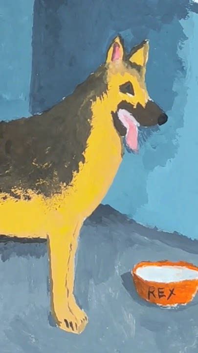 Как нарисовать собаку гуашью процесс рисования живопись скетч творчество рисунок гуашь