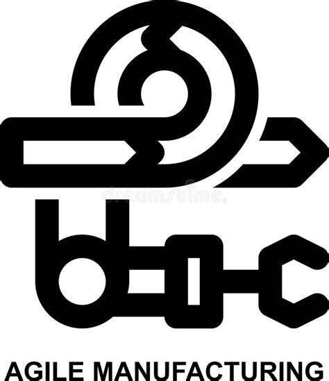Agile Manufacturing Lean Agile Manufacture Production Process Outline Icon Stock