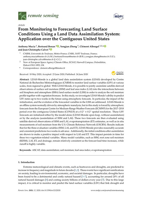Pdf From Monitoring To Forecasting Land Surface Conditions Using A Land Data Assimilation