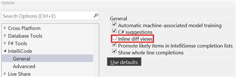 Visual Studio Ide Strange Suggestion Inline Diff Views Stack Overflow
