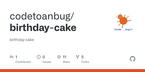 Github Codetoanbugbirthday Cake Birthday Cake