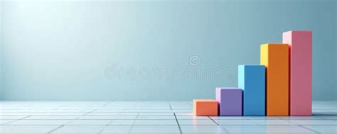 Illustration Of Colorful Bar Graph Showing Business Growth Upward Trend Financial Success