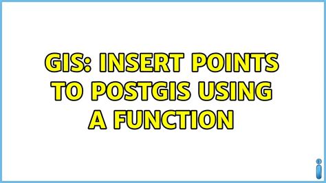 gis insert points to postgis using a function youtube