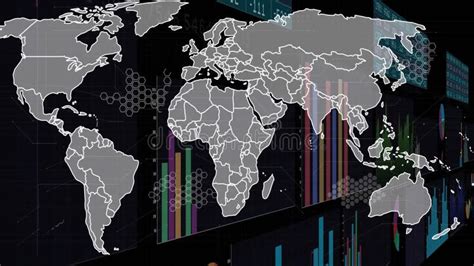 On Timeline Advancing World Map Pulsing With Charts Animating And Panels Updating Global Metrics