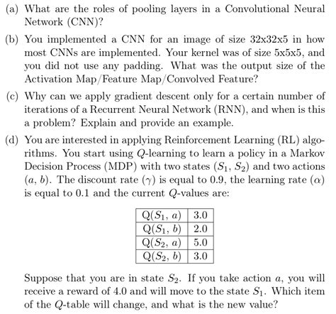 Solved A What Are The Roles Of Pooling Layers In A Chegg