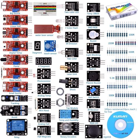 Kit Capteurs Kuman Pour Arduino Raspberry Consommables Nozzler