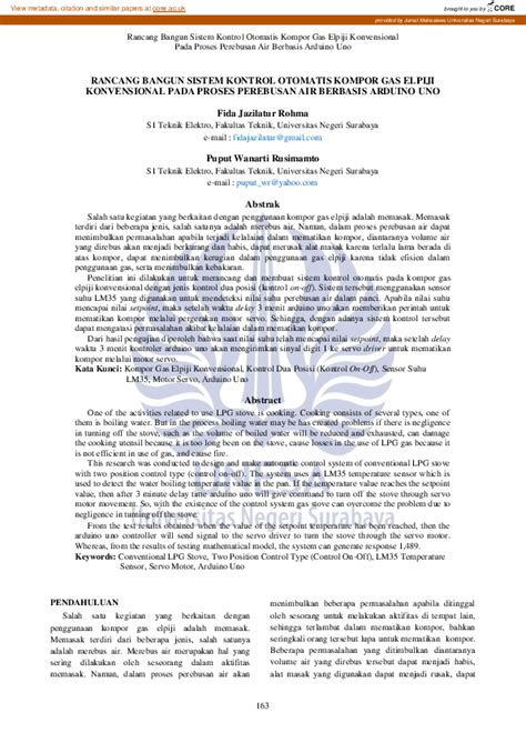 Pdf Rancang Bangun Sistem Kontrol Otomatis Kompor Gas Elpiji Konvensional Pada Proses