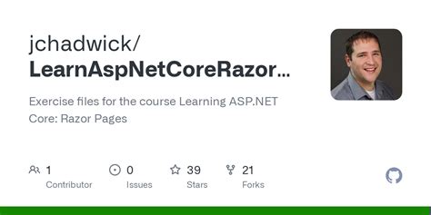 Github Jchadwicklearnaspnetcorerazorpages Exercise Files For The Course Learning Aspnet