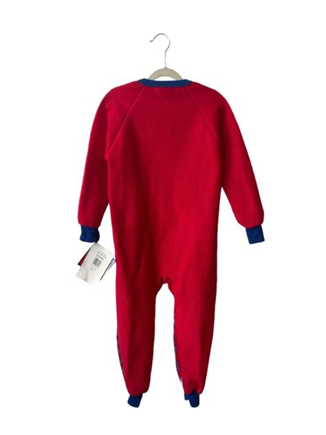 Vintage Spiderman One Piece Zip Up Pajamas Youth Size Gem