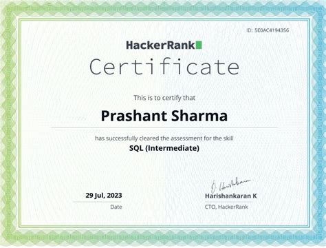 Sqlintermediatecertification Dataexpert Continuousgrowth Hackerrankcertified