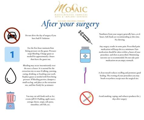 Post Operative Instructions Mosaic In Tampa Fl