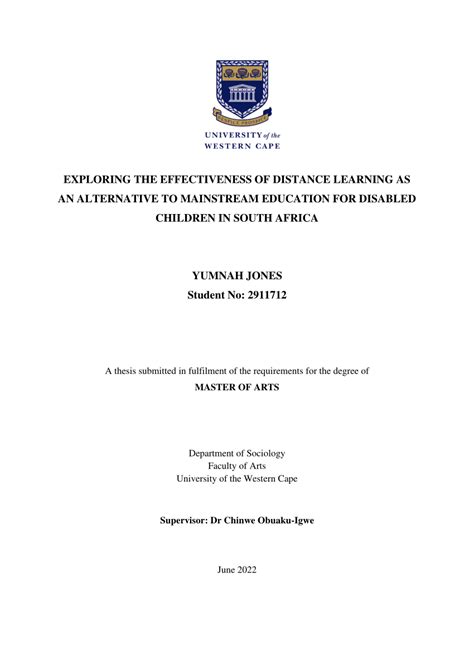 Pdf Exploring The Effectiveness Of Distance Learning As An Alternative To Mainstream Education