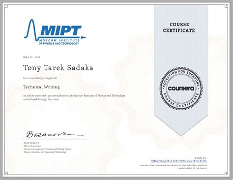 Tony E T Sadaka On Linkedin Technicalwriting Mipt Coursera