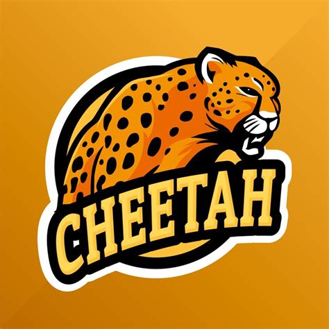 손으로 그린 치타 로고 템플릿 무료 벡터