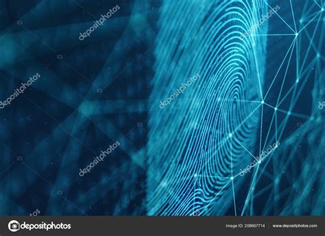 3d Illustration Fingerprint Scan Provides Security Access With Biometrics Identification