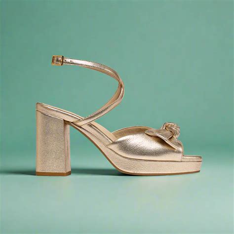 Daisy Champagne Metallic Block Heels Calla