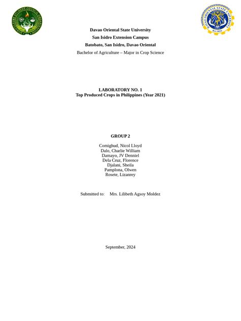 group 2 laboratory 1 pdf crops mindanao