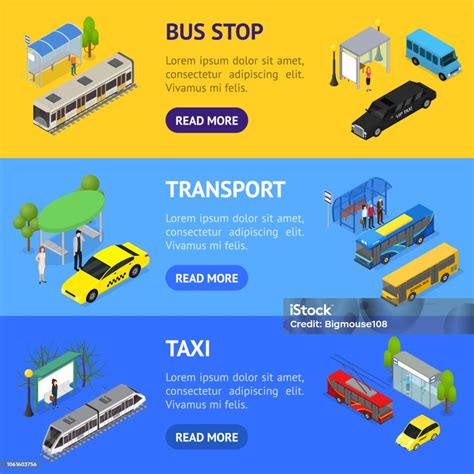 다른 종류 시 대 중 교통 3d 배너 가로 아이소메트릭 뷰를 설정 벡터 기차에 대한 스톡 벡터 아트 및 기타 이미지 기차