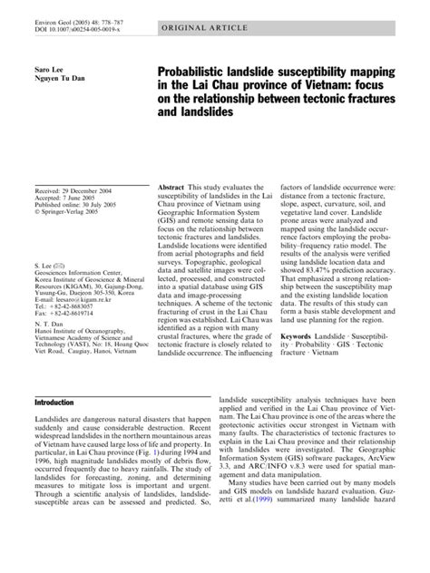 Ok Bivariate Lee Dan2005 Probabilistic Landslide Suscepti Pdf