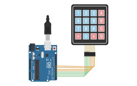 Circuit Design 4x4 Keypad Interfacing Tinkercad