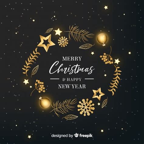 황금 화 환 새 해 배경 무료 벡터