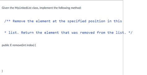 Solved Given The Mylinkedlist Class Implement The Following