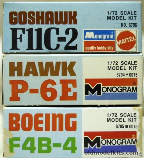Monogram 1 72 Curtiss Goshawk F11c 2 P 6e Hawk Boeing F4b 4 Blue Box Issues F11c2 F4b4