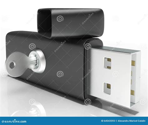 Usb Flash And Key Shows Secure Portable Memory Stock Image Image Of Memory Flash