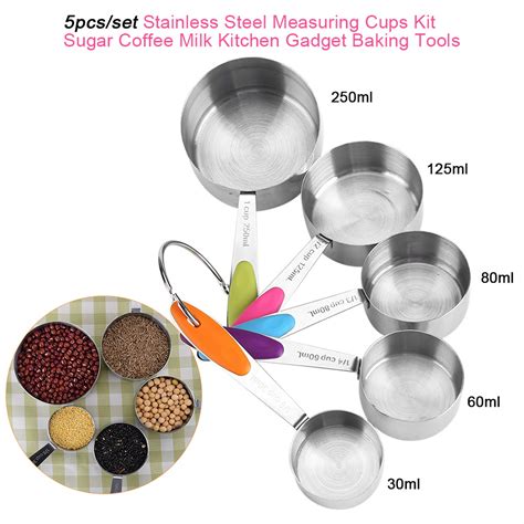 Juego De 5 Tazas Medidoras De Cocina Juego De Tazas Medidoras Taza Medidora De Cocina De Acero