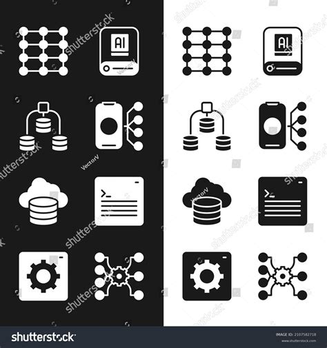 Set Neural Network Server Data Artificial Stock Vector Royalty Free Shutterstock
