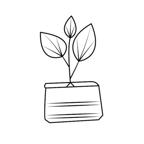 Premium Vector Continuous One Line Drawing Of Home Plant In A Pot Tree Vector Illustration