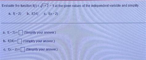 Solved Evaluate The Function F R R At The Given Values Chegg Com