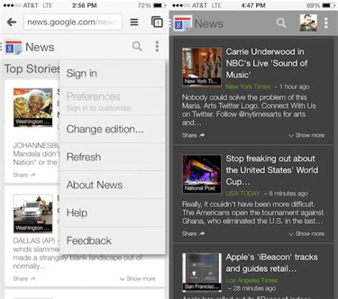Google Revamps Mobile News Site With New Design Improved Navigation And More
