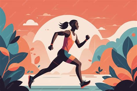 Premium Ai Image Running Graphic Flat Vector Illustration