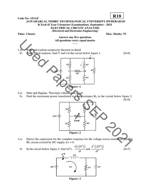 Jntuh Sept2021 Pdf Electrical Network Electrical Impedance