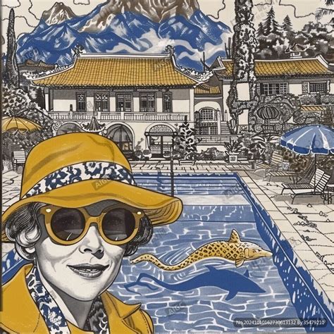 Ai创作图手绘泳池 尼泊尔插画科技旅游 斯坦福大学旅游插画 西双版纳插画旅游素描 泳池管理员 釜山插画 游泳池生活 老外插画 西北大学旅行线稿彩绘 水池插画 游泳池墙画 水池手绘 游泳池背景画