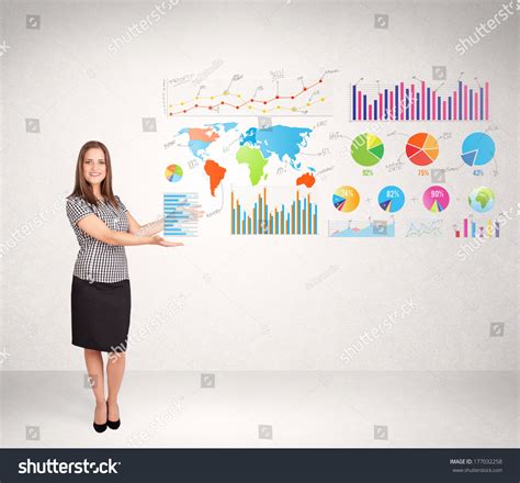 Business Woman Colorful Graphs Charts Concepts Stock Photo 177032258 Shutterstock