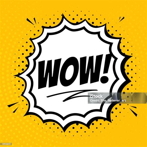 감정과 함께 코믹 스피치 버블 와우 도트 하프톤 배경에 팝 아트 스타일의 대화 효과의 만화 스케치 벡터 일러스트레이션 경외감에 대한 스톡 벡터 아트 및 기타 이미지 Istock
