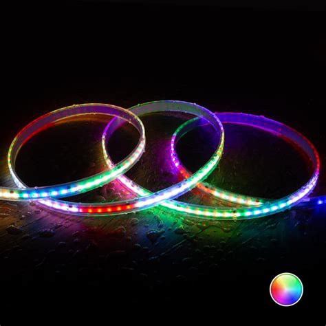 LED Strip RGBIC Digital SPI 24V DC COB Silicone FLEX 360 LED M 5m IP65 Breedte 12mm Te Knippen