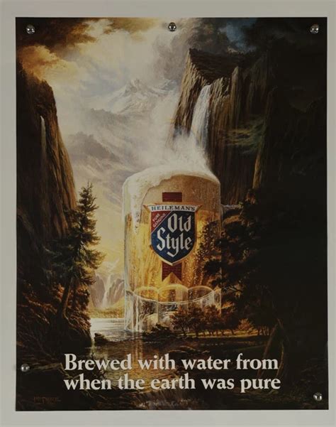 Vintage Old Style Beer Sign Poster Heilemans Old Style Artist Larry
