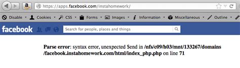 Php Parse Error Syntax Error Unexpected End In Facebook App