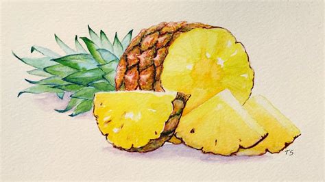 How To Paint A Realistic Pineapple In Watercolor How To Draw A