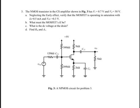 Solved The NMOS Transistor In The CS Amplifier Shown In Chegg