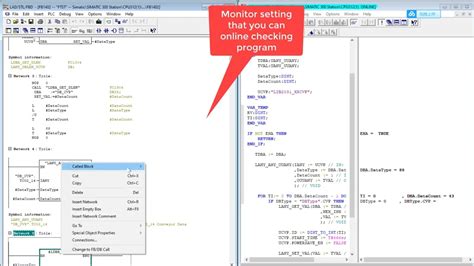 Simatic Manager S7 Scl Monitor Online And Setting Youtube