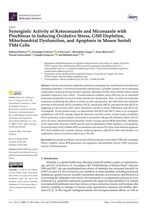 Pdf Synergistic Activity Of Ketoconazole And Miconazole With