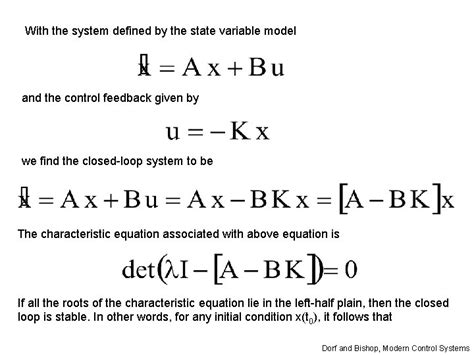 Full State Feedback Control Fullstate Variable Feedback Control
